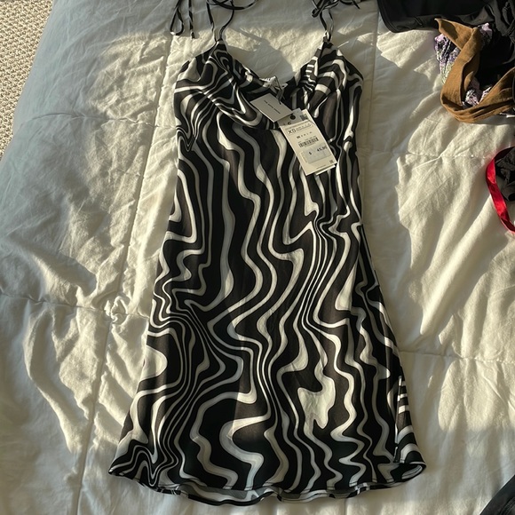 Zara | Dresses | Cowl Neck Zara Safia Dress In Zebra Xs Brand New ...